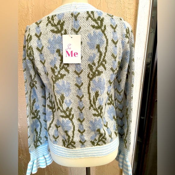 So Me | Sweaters | Floral And Stripe Cardigan | Poshmark